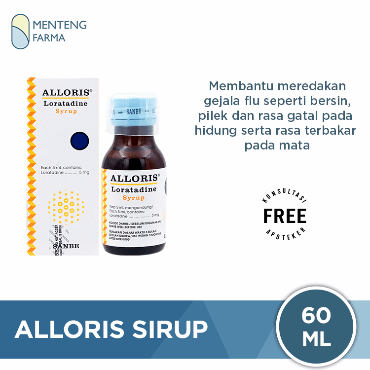 Alloris Sirup 60 ml - Meredakan Flu dan Pilek – Apotek
