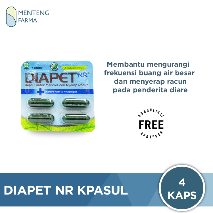 Diapet NR 4 Kapsul - Pereda Mencret Diare dan Nyerap Racun – Apotek