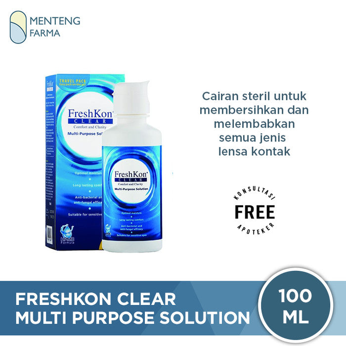 FreshKon Clear Multi Purpose Solution 100 mL - Cairan Pembersih Lensa ...