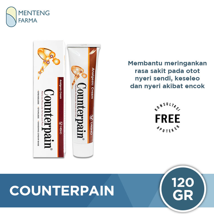 Counterpain 120 gr - Krim Pereda Nyeri Otot, Keseleo, dan Encok – Apotek