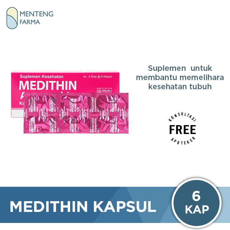 Medithin (Astaxanthin) 6 Kapsul - Memelihara Kesehatan Tubuh – Apotek