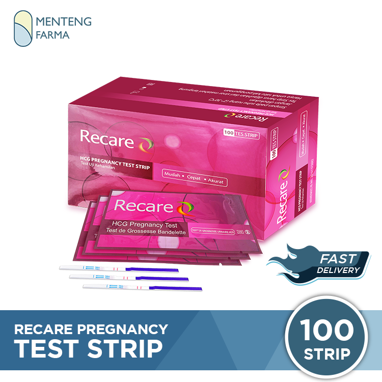 Recare tes kehamilan / test pack / pregnancy test - 100 strip / 1 Box ...