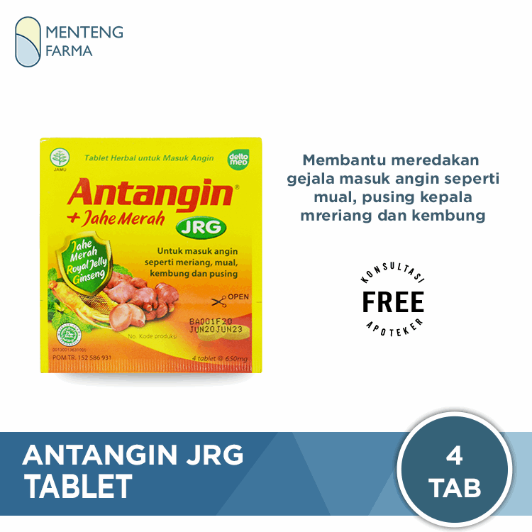 Antangin JRG 4 Tablet - Obat Masuk Angin, Meriang, Mual, Pusing – Apotek