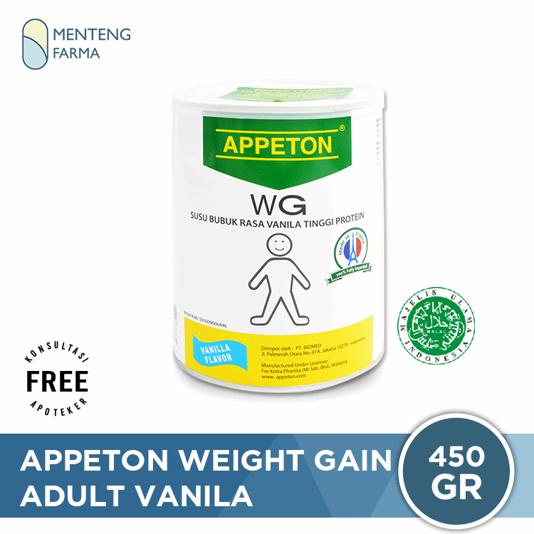 Appeton Weight Gain Adult Vanilla 450 gr - Susu Tinggi Protein Penamba ...