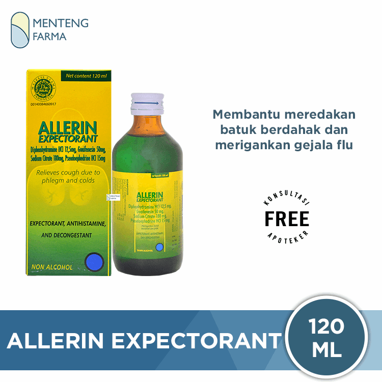 Allerin Expectoran Sirup 120 mL - Obat Batuk dan Pilek – Apotek