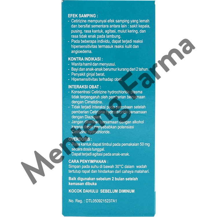 Lerzin 5 mg/ 5 ml Sirup 60 ml - Obat Rhinitis dan Gatal Alergi – Apotek