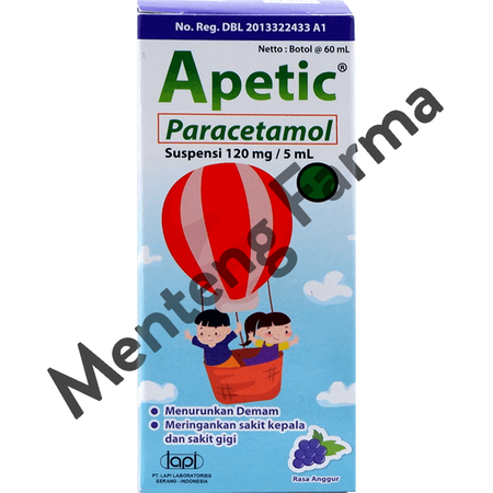 Apetic Suspensi 60 mL - Obat Demam dan Nyeri Anak Rasa Anggur – Apotek