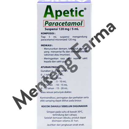 Apetic Suspensi 60 mL - Obat Demam dan Nyeri Anak Rasa Anggur – Apotek