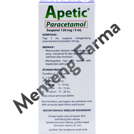 Apetic Suspensi 60 mL - Obat Demam dan Nyeri Anak Rasa Anggur – Apotek