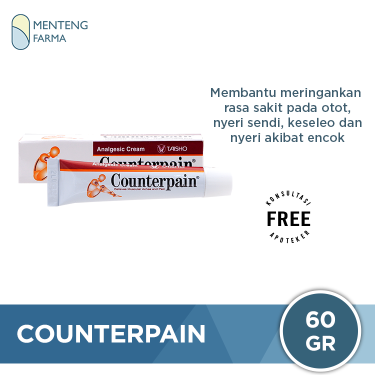 Counterpain 60 gr - Krim Pereda Nyeri Otot, Keseleo, dan Encok – Apotek