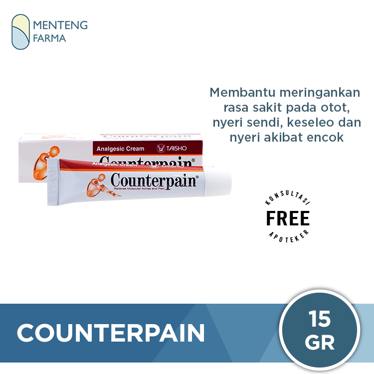Counterpain 15 gr - Krim Pereda Nyeri Otot, Keseleo, dan Encok – Apotek