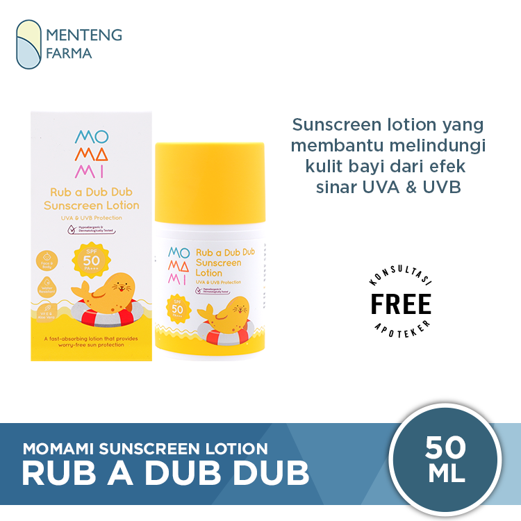 Momami Rub a Dub Dub Sunscreen Lotion 50 mL - Krim Tabir Surya Bayi ...