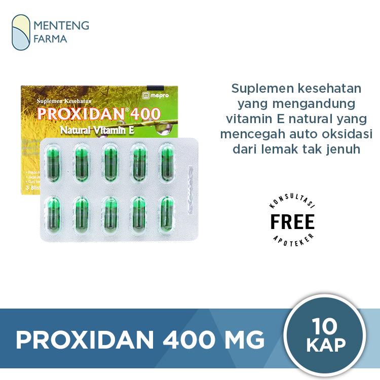 Proxidan 400 Mg 10 Kapsul - Suplementasi Vitamin E – Apotek