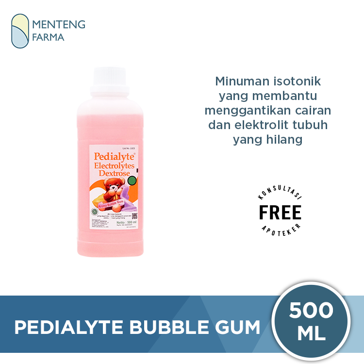 Pedialyte Bubble Gum 500 mL - Pengganti Cairan Tubuh – Apotek