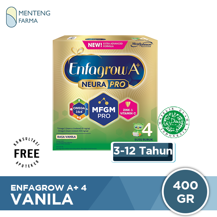 Enfagrow A+4 Vanila - Susu Pertumbuhan Anak 3+ Tahun 400 gram – Apotek