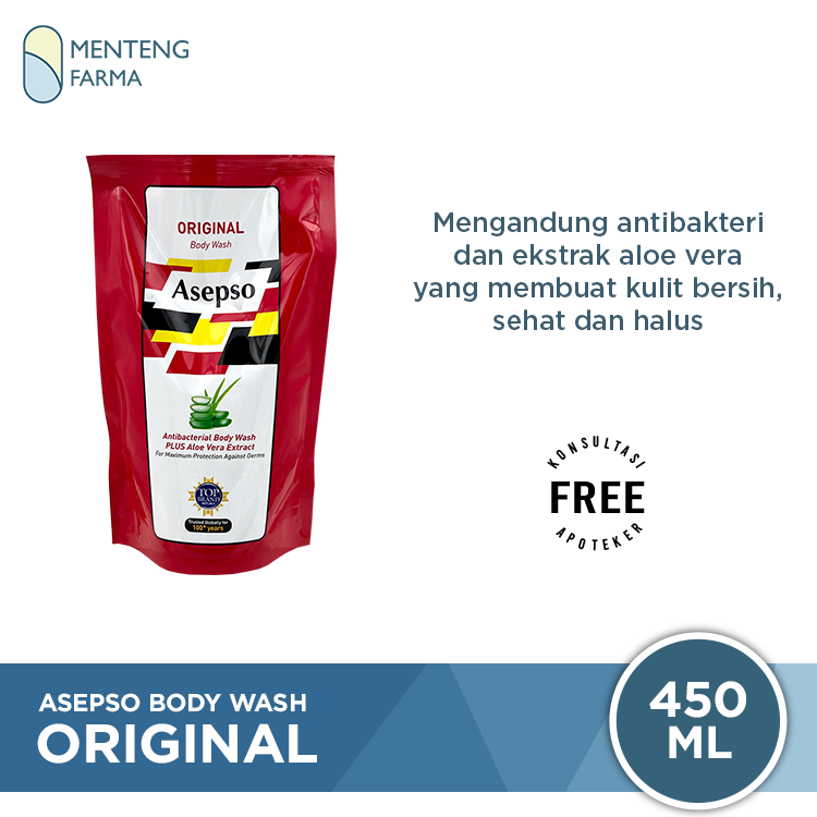 Asepso Body Wash Refill Original 450 ML - Sabun Cair Antibacterial – Apotek