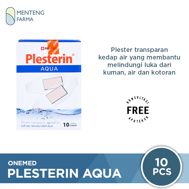 Onemed Plesterin Aqua 10 Pcs - Plester Transparan Anti Air – Apotek