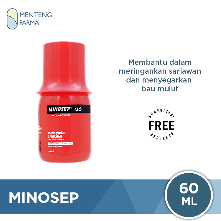 Minosep Obat Kumur 60 mL - Obat Kumur Pencegah Bau Mulut dan Sariawan ...