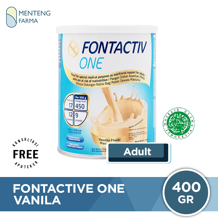 FontActiv One Rasa Vanila 400 Gr - Susu Penambah Nutrisi Dewasa – Apotek