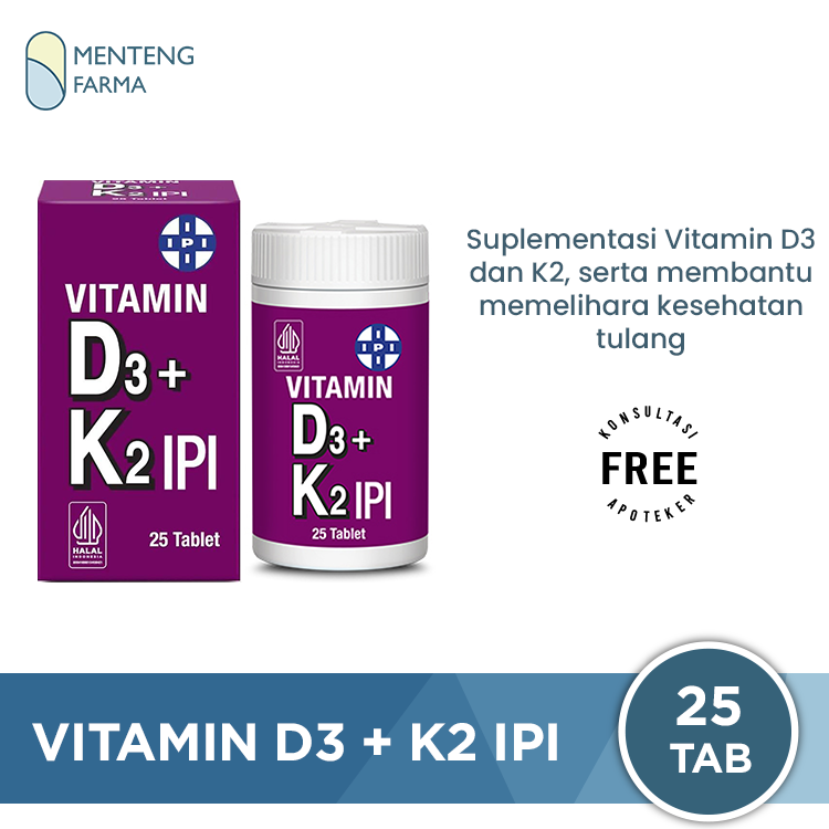 IPI Vitamin D3 + K2 25 Tablet - Suplemen Vitamin D3 dan K2 – Apotek