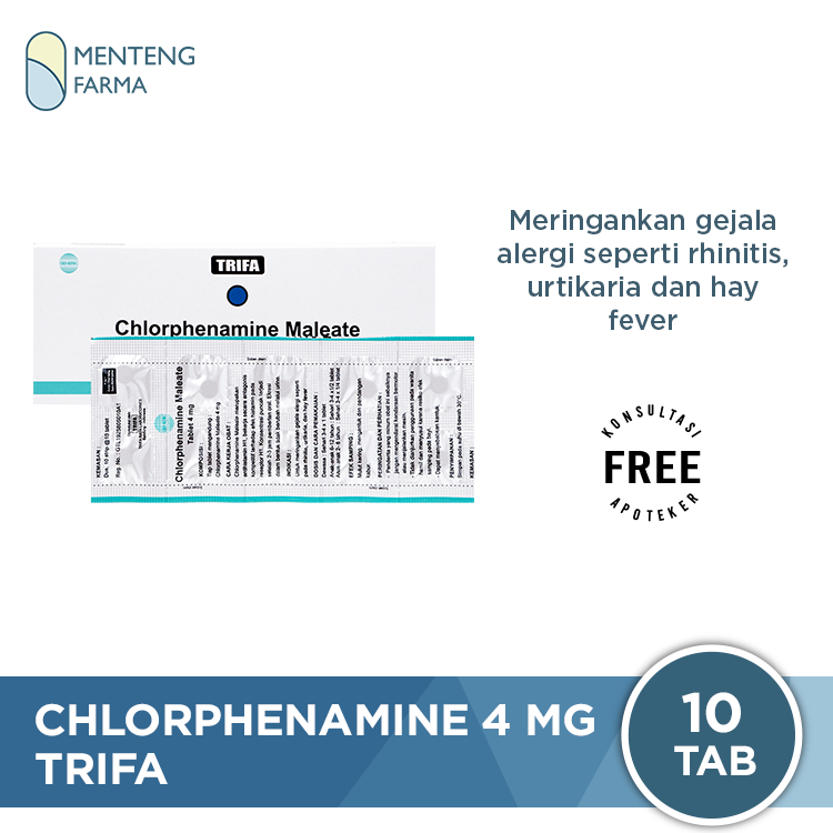 Chlorphenamine Maleat 4 Mg Trifa Strip 10 Tablet - Obat Alergi – Apotek