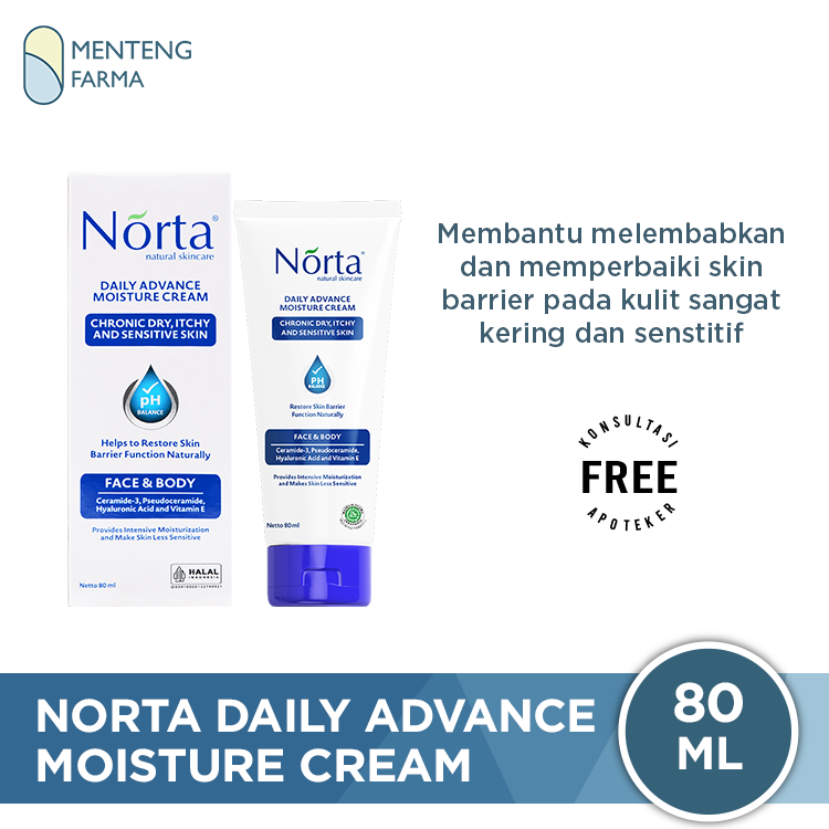 Norta Daily Advance Moisture Cream 80 mL - Pelembab Kulit Sangat Kerin – Apotek