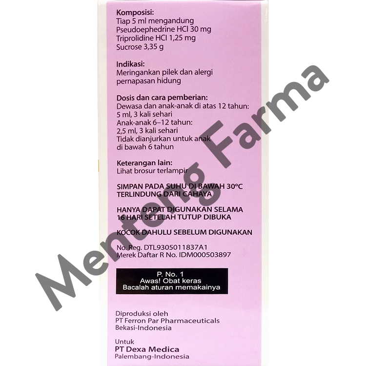 Rhinofed Sirup 60 mL - Obat Flu, Pilek, Demam, Hidung Tersumbat – Apotek