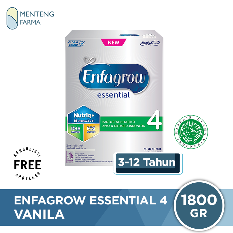 Enfagrow Essential 4 Vanila - Susu Pertumbuhan Anak Usia 3+ Tahun 1800 ...