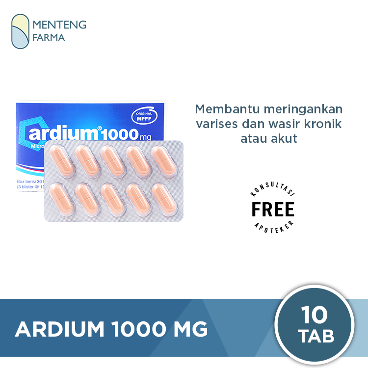 Ardium 1000 mg 10 Tablet - Obat Wasir dan Varises – Apotek