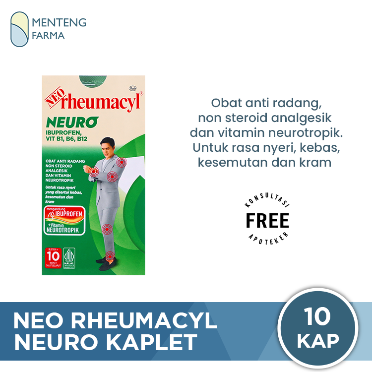 Neo Rheumacyl Neuro 10 Tablet - Vitamin Neurotropik Nyeri Kram dan Keb ...