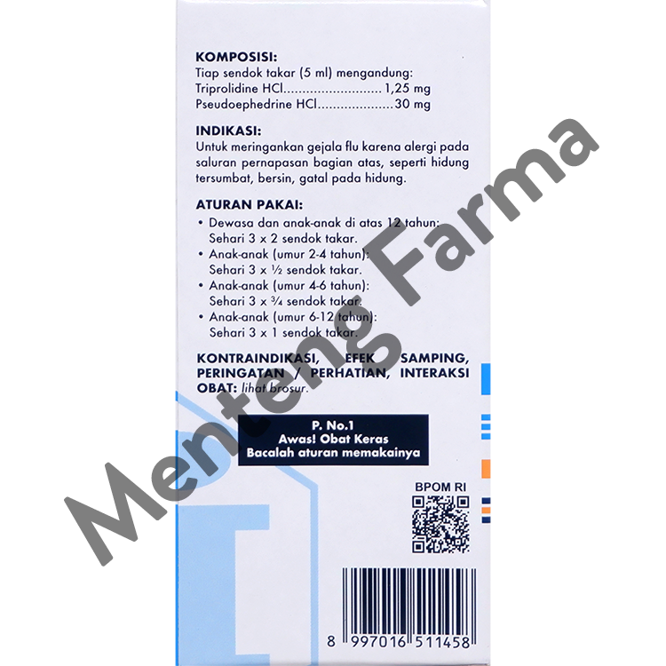 Trifed Sirup 60 mL - Obat Pilek Flu Karena Alergi – Apotek
