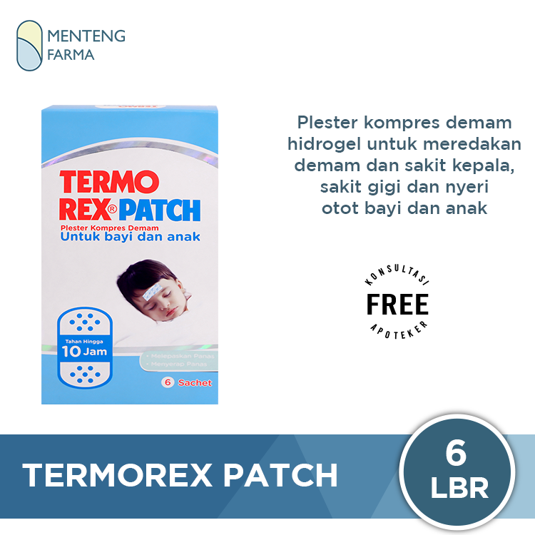 Termorex Patch Isi 6 Lembar - Plester Hidrogel Kompres Demam Anak – Apotek