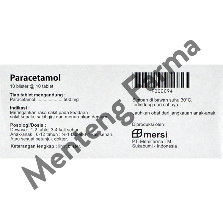 Paracetamol 500 Mg Strip 10 Kaplet - Pereda Nyeri dan Demam – Apotek