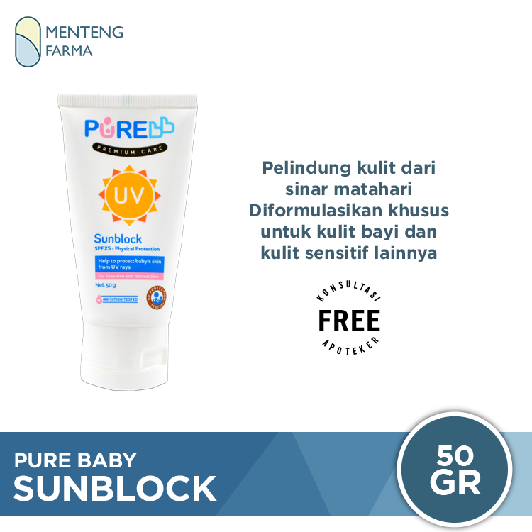 Pure Baby Sunblock SPF 25 50 gr - Sunblock Khusus Baby dan Anak – Apotek