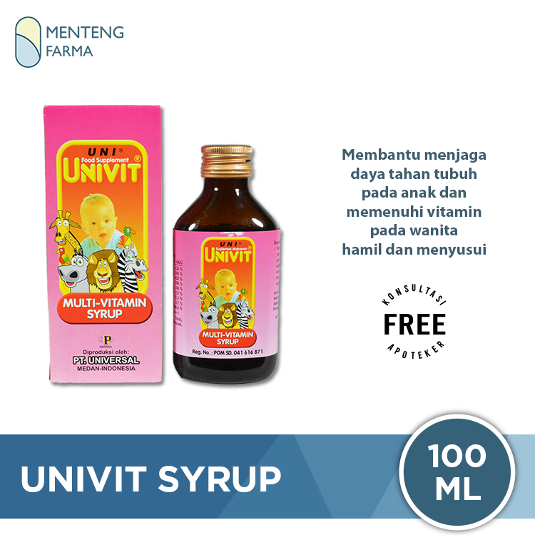 Univit Syrup 110 ml - Suplemen Multivitamin dan Daya Tahan Tubuh Anak ...