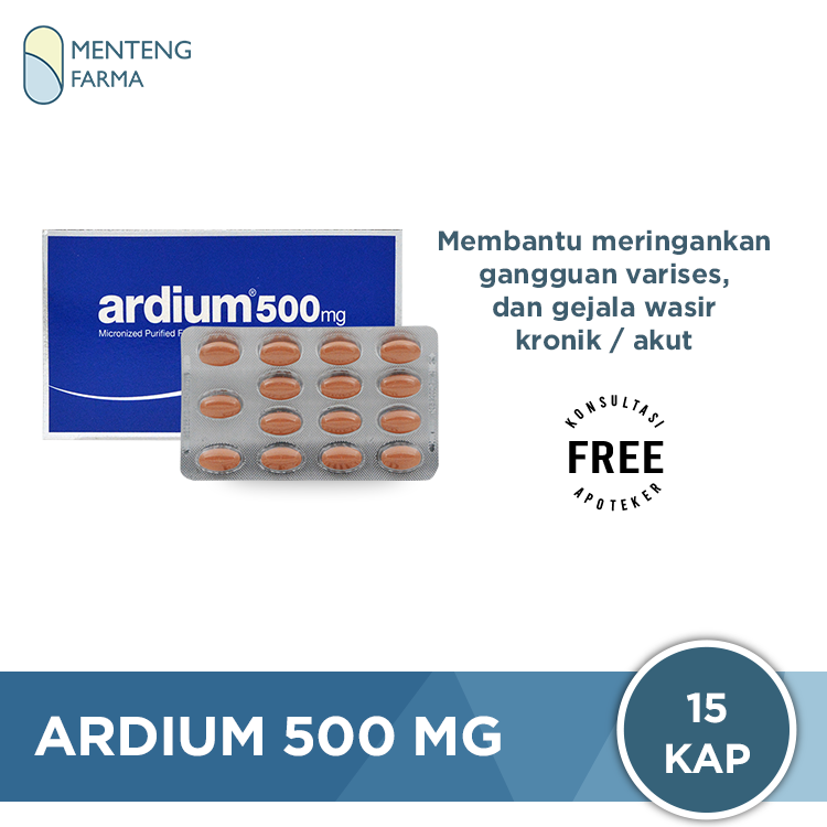 Ardium 500 Mg 15 Tablet - Obat Wasir Ambeien Hemoroid Varises – Apotek