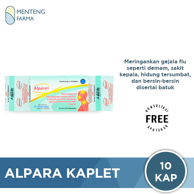 Alpara 10 Kaplet - Pereda Gejala Flu, Demam, Hidung Tersumbat, dan Ber ...