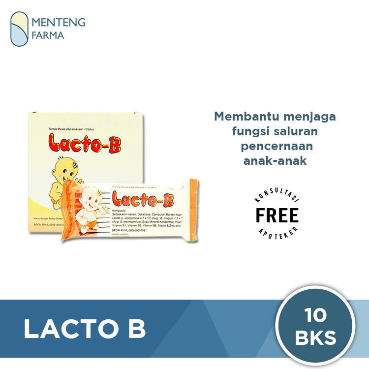 Lacto-B Pack Isi 10 Sachet - Suplemen Pencernaan Anak Anak – Apotek