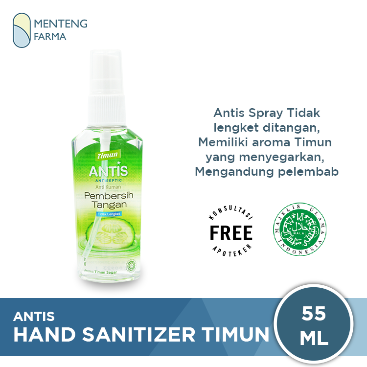 Antis Hand Sanitizer Spray Timun 55 mL - Pembersih Tangan Anti Kuman ...