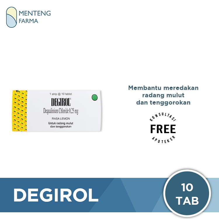 Degirol Strip 10 Tablet - Meredakan Sakit Tenggorokan dan Sariawan – Apotek