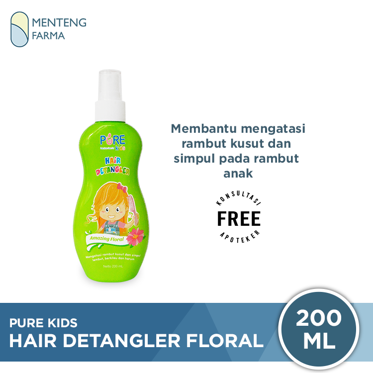 Pure Kids Hair Detangler Amazing Floral 200 mL - Pelembut Rambut Kusut ...