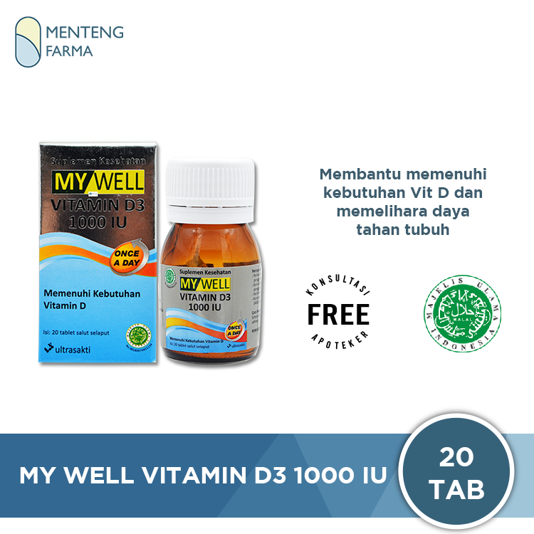 My Well Vit D3 1000 IU 20 Tablet - Suplemen Vitamin D 1000 IU – Apotek