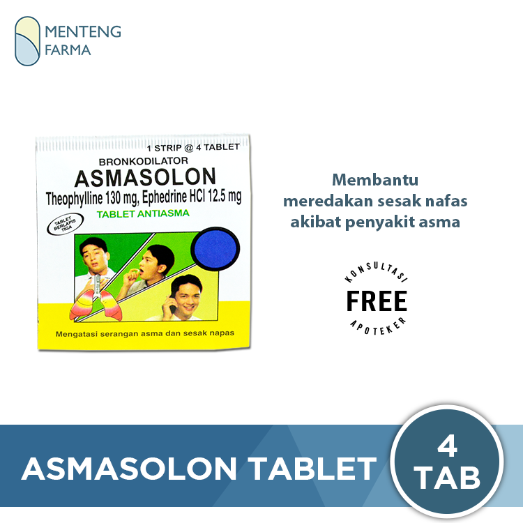 Asmasolon Strip 4 Tablet - Obat Pereda Sesak Napas / Asma – Apotek