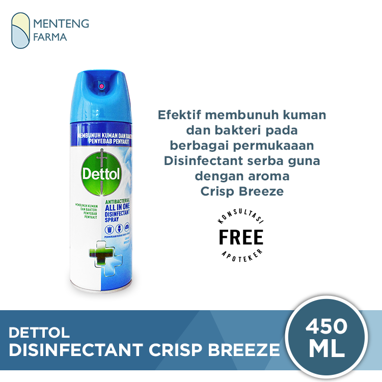 Dettol Disinfectant Spray Crisp Breeze 450 ML – Apotek
