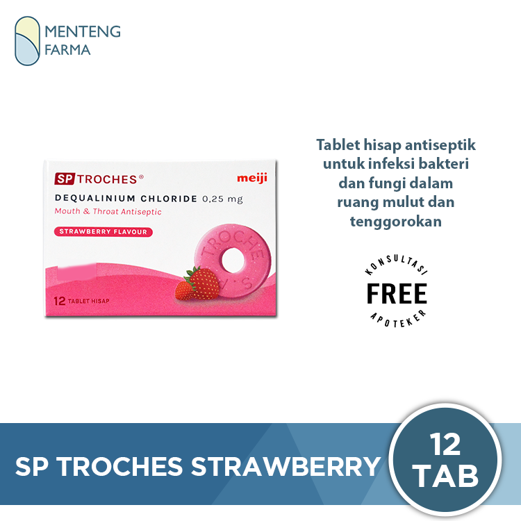 Tablet Hisap SP Troches Meiji (rasa strawberry) 12 Tablet - Atasi Gang ...