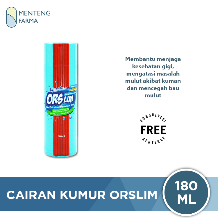 Orslim Cairan Obat Kumur 180 mL - Membersihkan dan Mencegah Bau Mulut ...