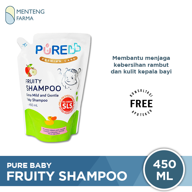 Pure Baby Shampoo Fruity Refill 450 mL - Shampoo Bayi Non SLS – Apotek