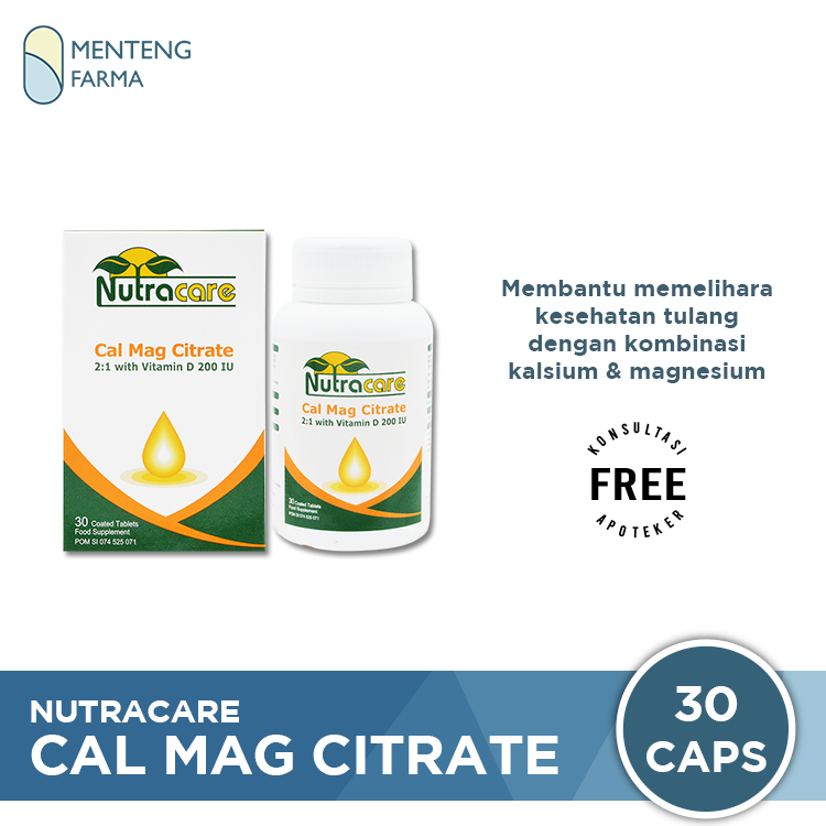 Nutracare Cal Mag Citrate - Suplemen Kalsium Magnesium Untuk Kesehatan ...