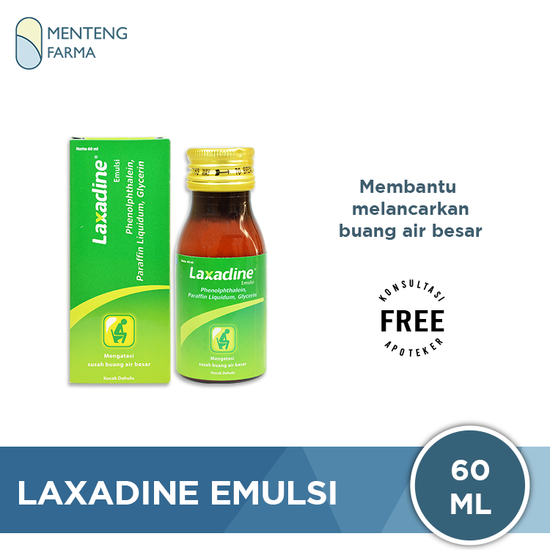 Laxadine Emulsi 60 mL - Obat Pencahar, Sembelit, Konstipasi, Sulit BAB ...
