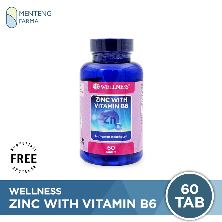 Wellness Zinc with Vitamin B6 60 Tablet - Suplementasi Zinc dan Vitami ...